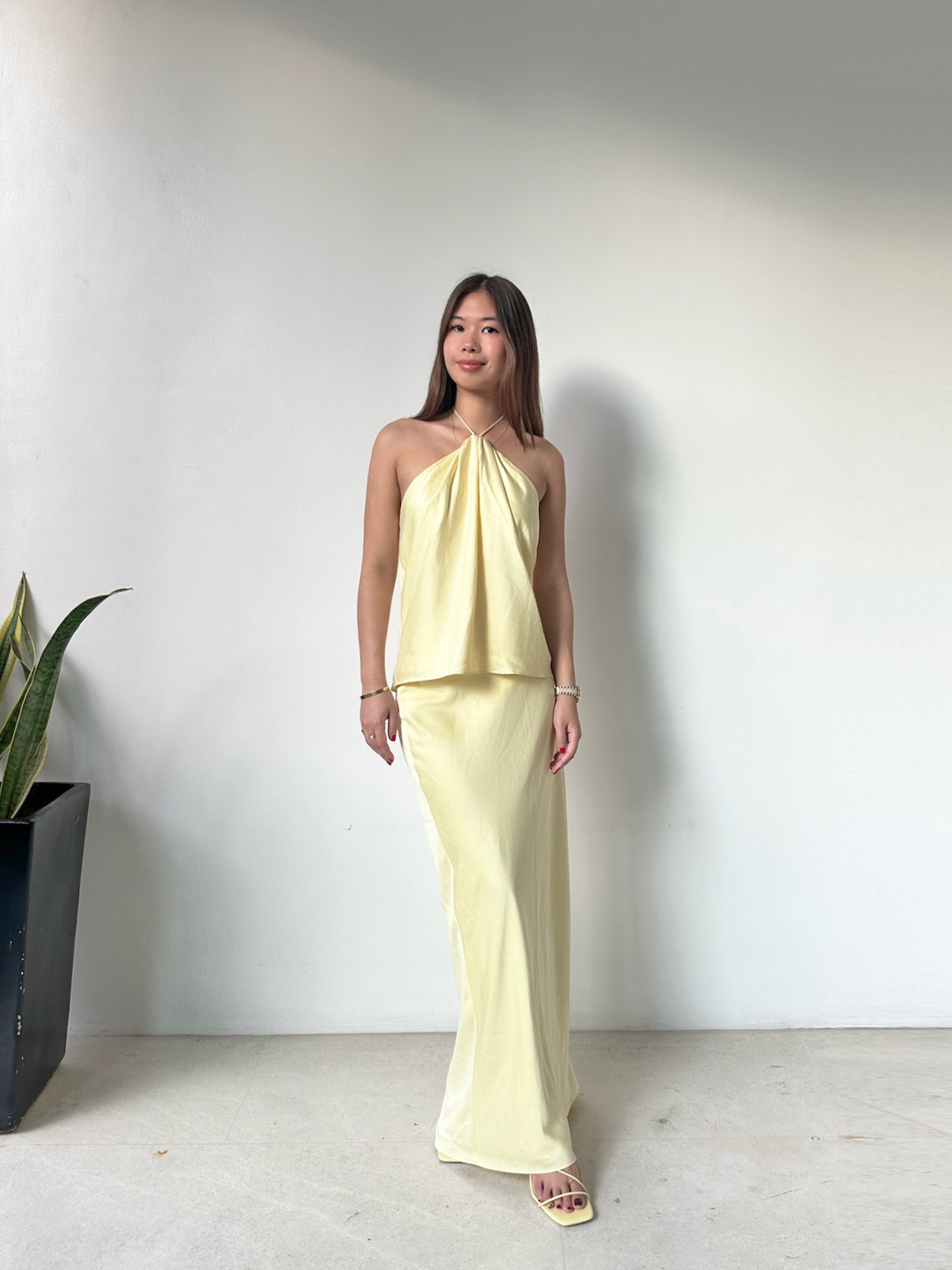 Butter Yellow Silk Top and Skirt Set – RNT Wardrobe